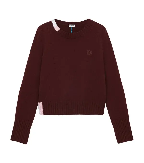 Loewe Cashmere Anagram Sweater - Burgundy