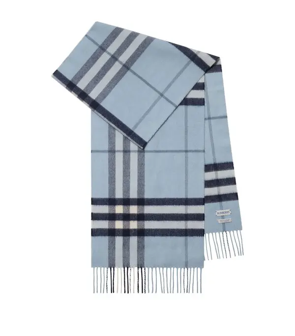 Burberry Cashmere Check Scarf - Blue