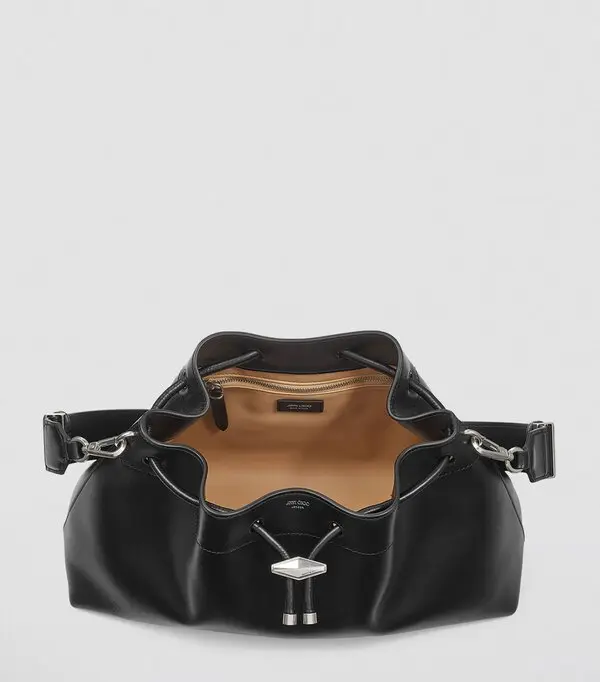 JIMMY CHOO Medium Leather Cinch Bucket Bag