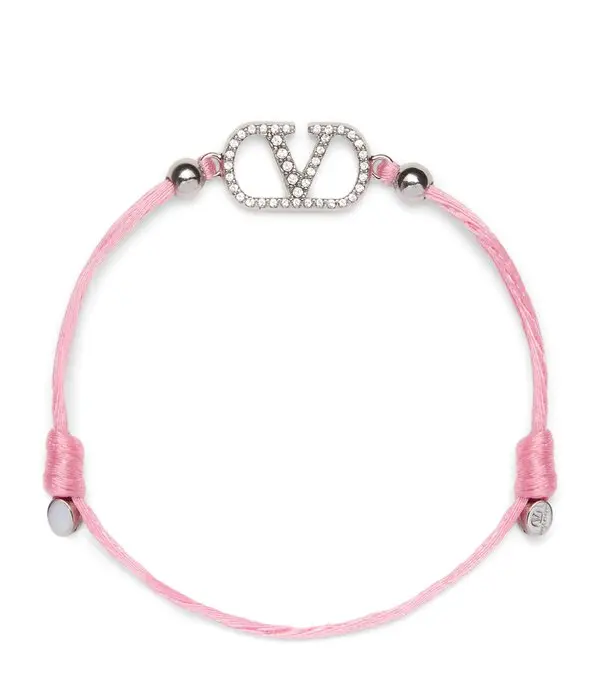Valentino Garavani Embellished Vlogo Signature Bracelet - Pink