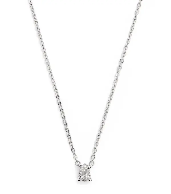 Harrods Gold And Diamond Pendant Necklace - White