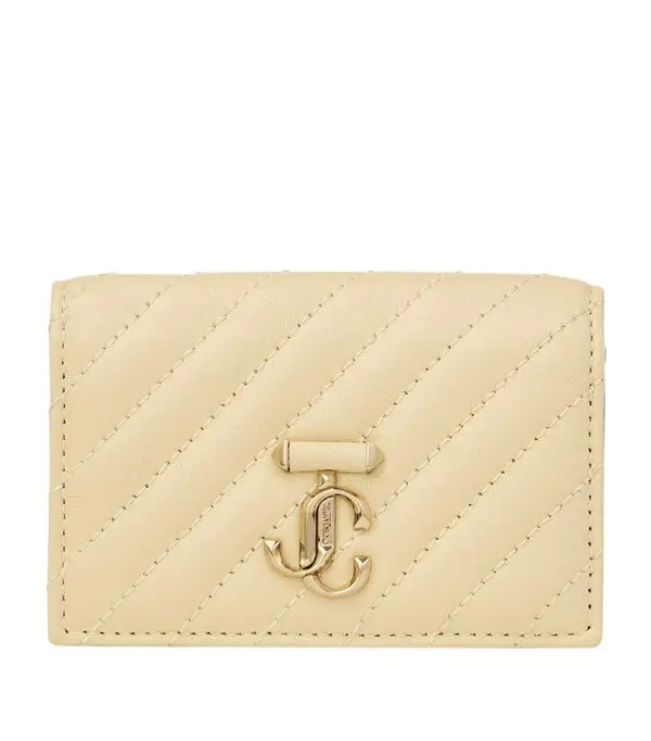 JIMMY CHOO Curve Nello Leather Wallet - Beige
