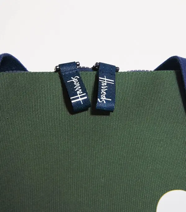 Harrods Cotton Logo Barrel Bag - Green