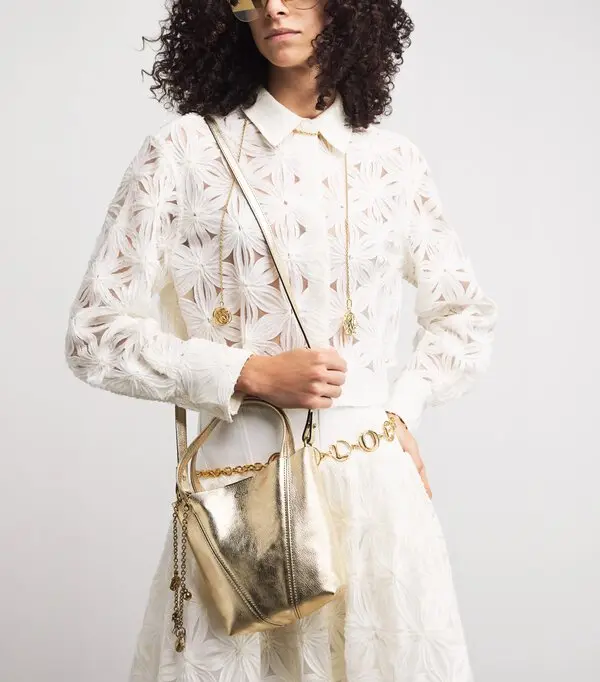 Chloé Small Leather Spin Tote Bag - Gold