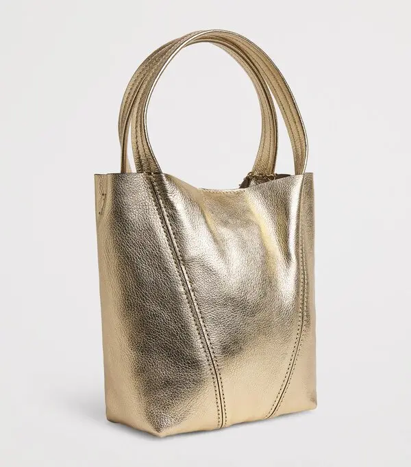 Chloé Small Leather Spin Tote Bag - Gold