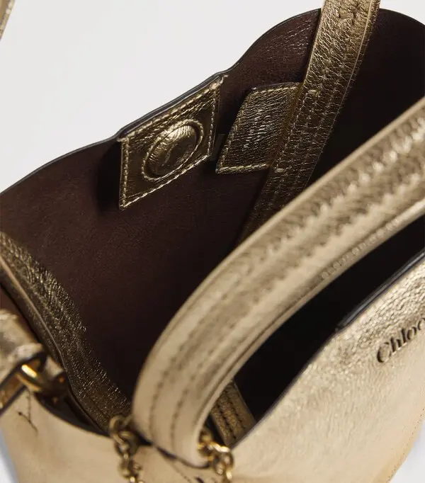 Chloé Small Leather Spin Tote Bag - Gold