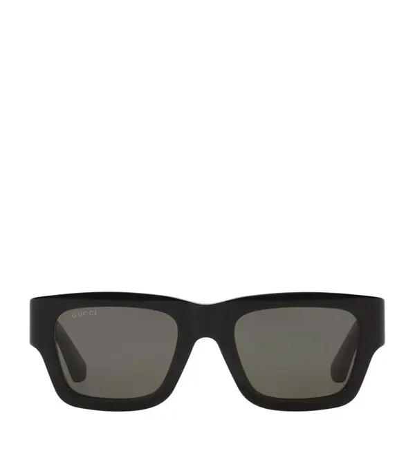 Gucci Rectangular Full Rim Sunglasses - Black