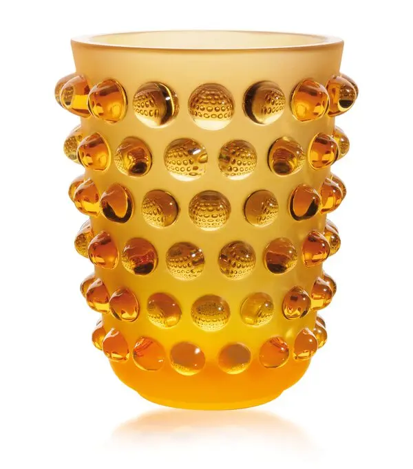 Lalique Crystal Mossi Vase - Orange