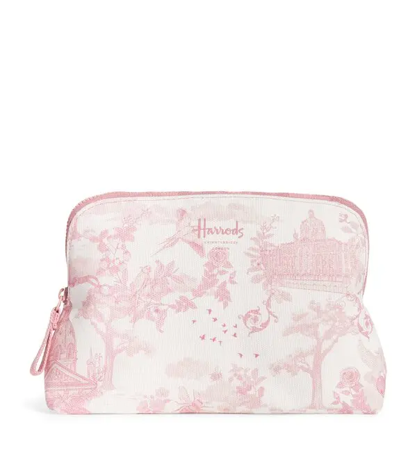 Harrods Toile Half Moon Cosmetic Bag - Pink