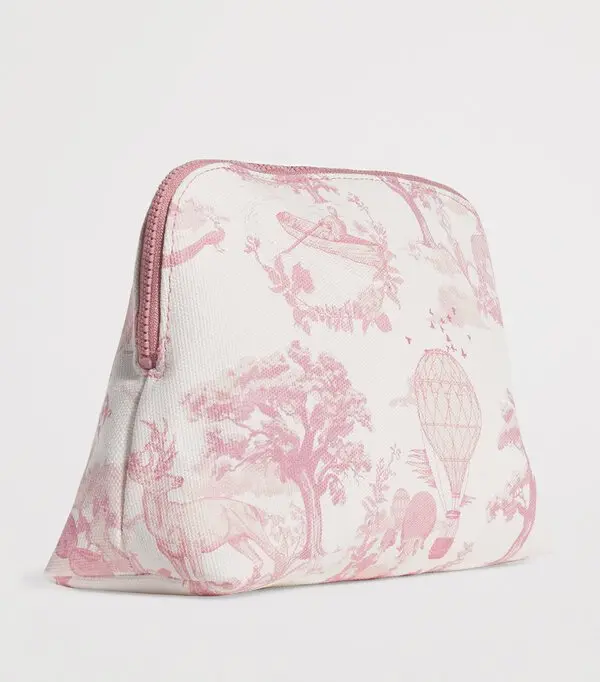 Harrods Toile Half Moon Cosmetic Bag - Pink