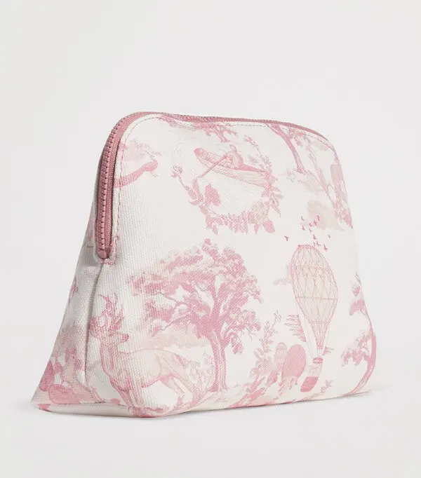 Harrods Toile Half Moon Cosmetic Bag - Pink