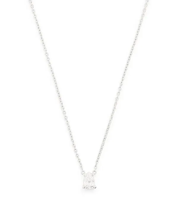 Harrods 18-karat Gold And Diamond Pendant Necklace - White