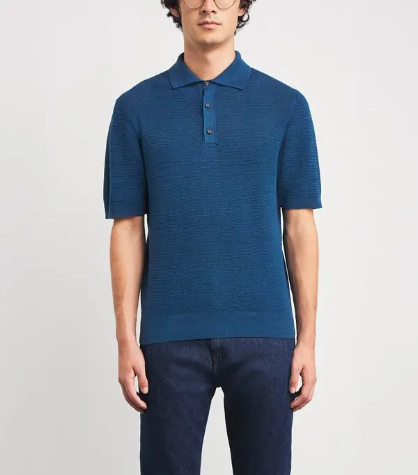 Isaia Silk-linen Polo Shirt