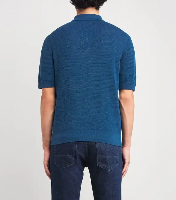 Isaia Silk-linen Polo Shirt