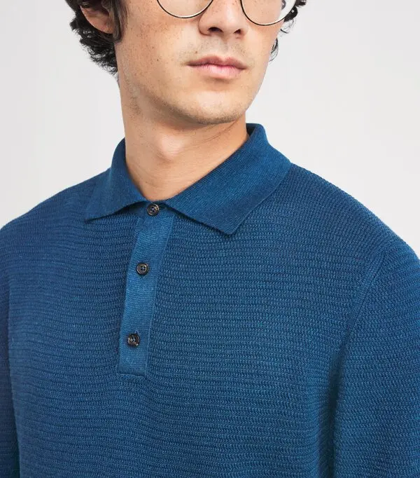 Isaia Silk-linen Polo Shirt