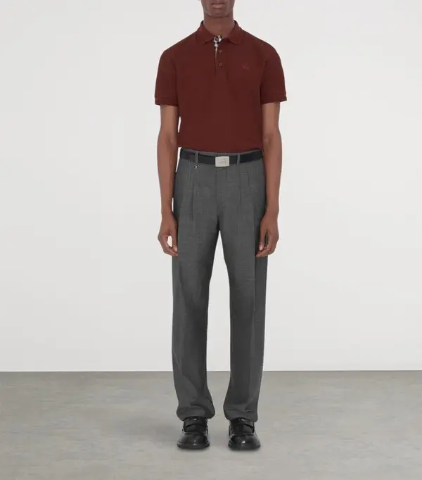 Burberry Piqué Cotton Polo Shirt - Burgundy