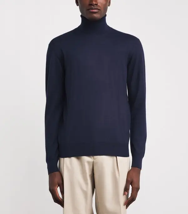 Ralph Lauren Purple Label Cashmere Rollneck Sweater - Navy