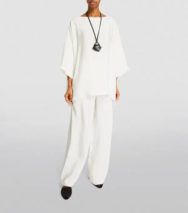Eskandar Silk Boat-neck Tunic