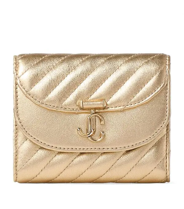 JIMMY CHOO Curve Marinda Leather Wallet - Gold
