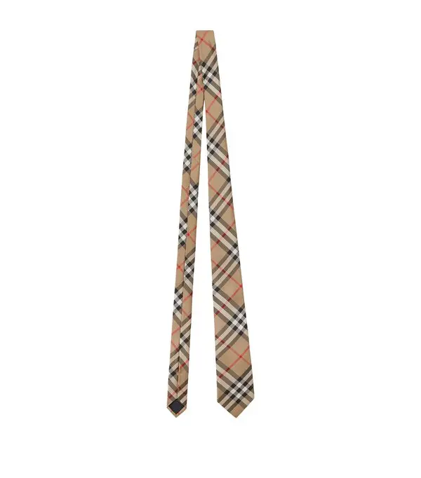 Burberry Silk Vintage Check Neck Tie - Beige