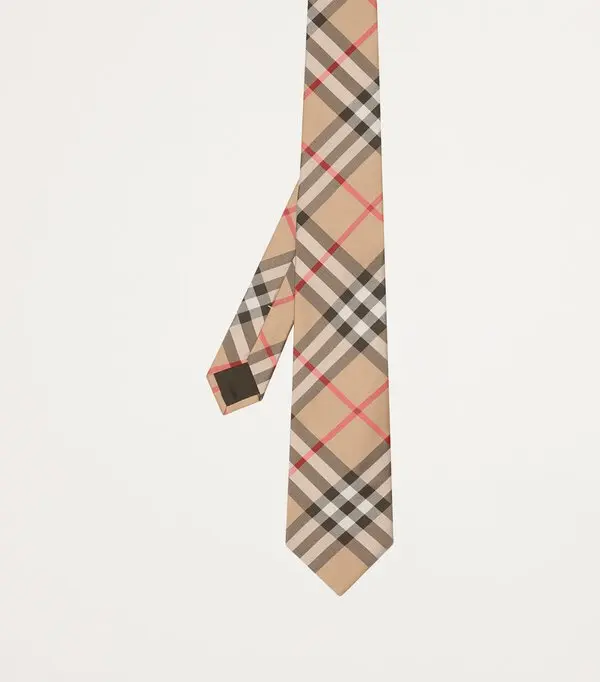 Burberry Silk Vintage Check Neck Tie - Beige