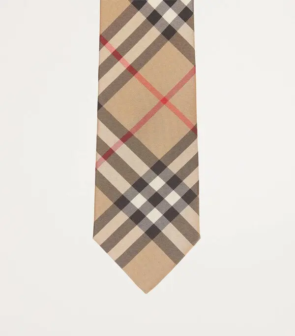 Burberry Silk Vintage Check Neck Tie - Beige