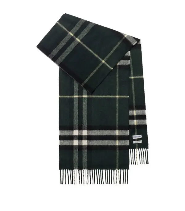 Burberry Cashmere Check Scarf - Green