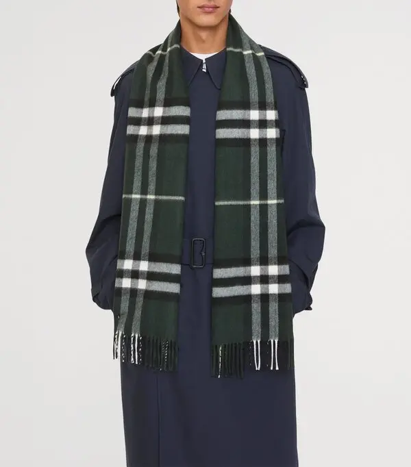 Burberry Cashmere Check Scarf - Green