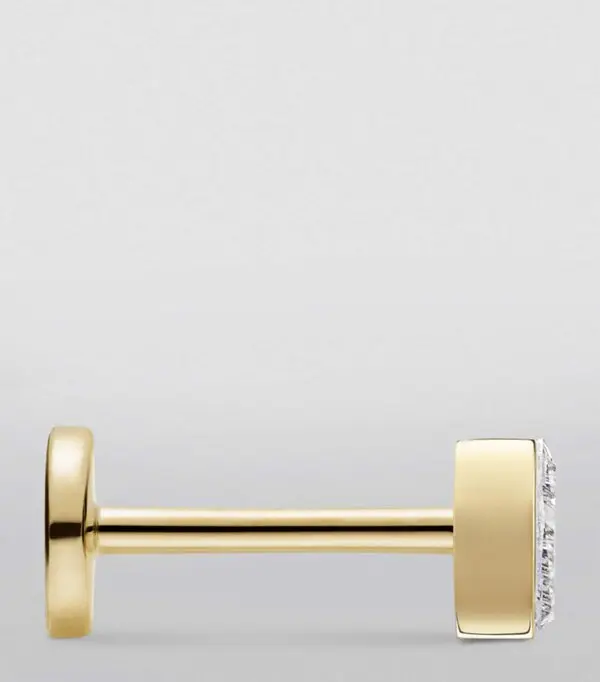 MARIA TASH Invisible Set Triangle Diamond Stud Earring - Gold