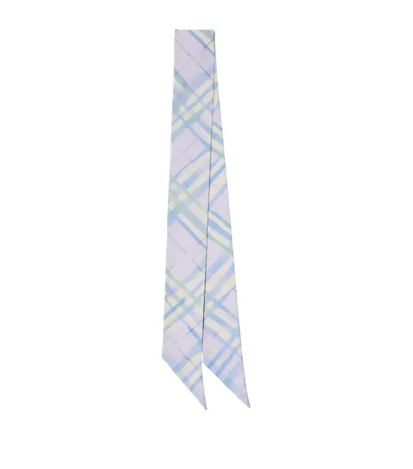 Burberry Silk Watercolour Check Twilly - Purple