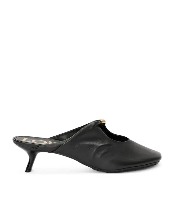 Loewe Lambskin Pebble Soft Heeled Mules 45 - Black