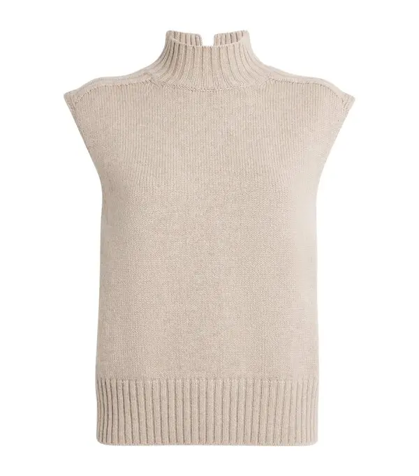 Harrods Cashmere Sleeveless Sweater - Beige