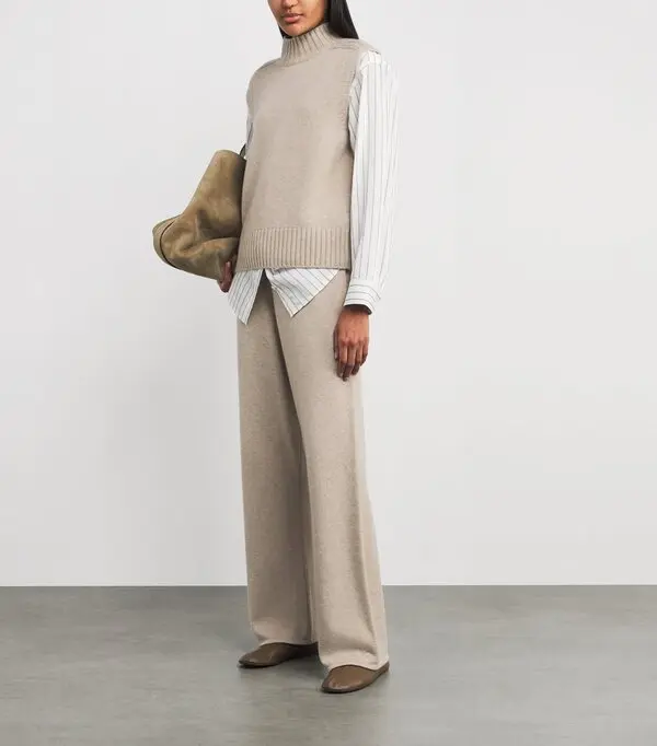 Harrods Cashmere Sleeveless Sweater - Beige
