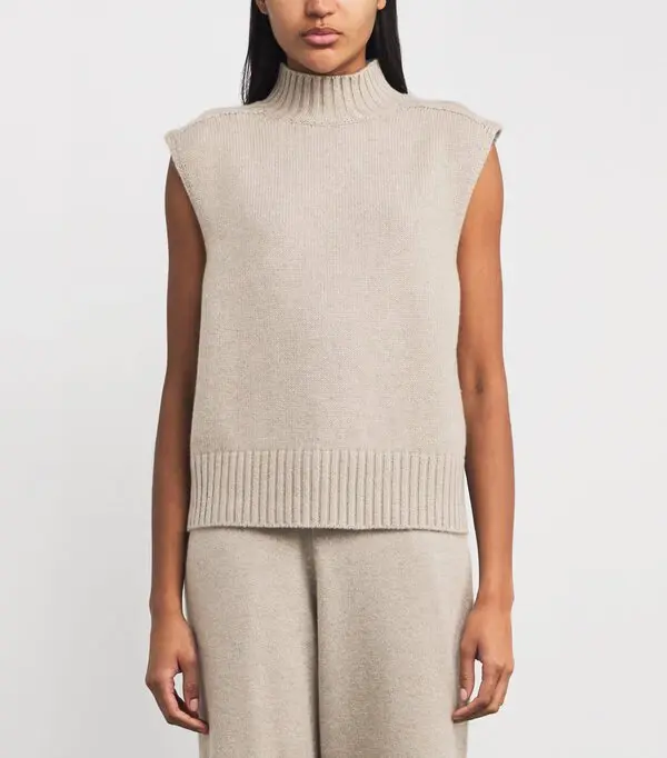 Harrods Cashmere Sleeveless Sweater - Beige