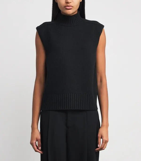 Harrods Cashmere Sleeveless Sweater - Black