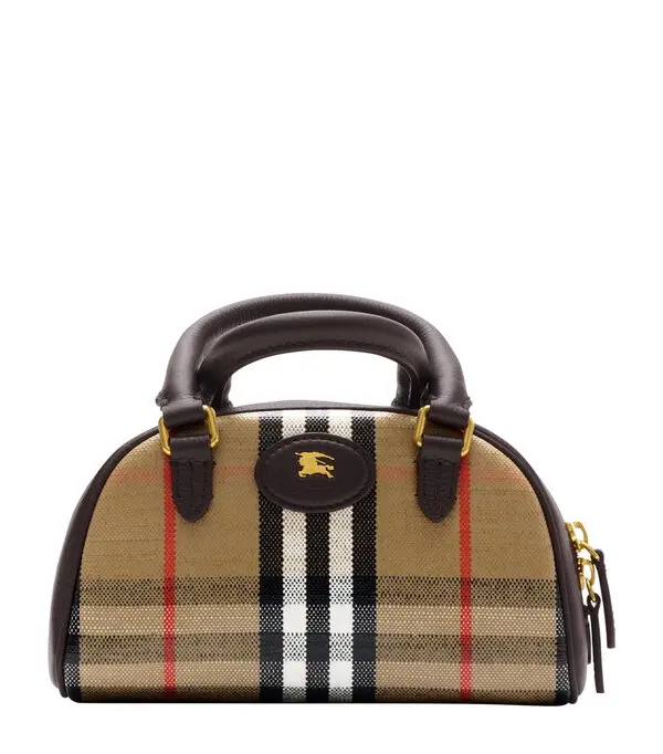 Burberry Mini Canvas Bowling Bag - Beige