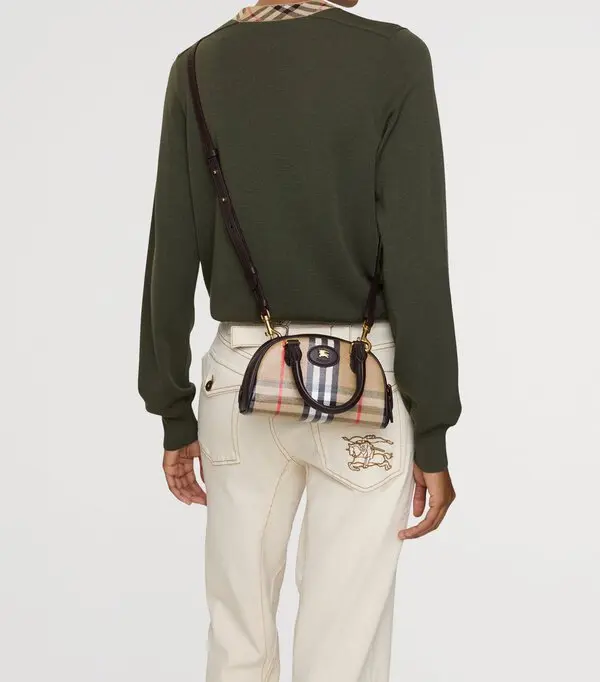 Burberry Mini Canvas Bowling Bag - Beige