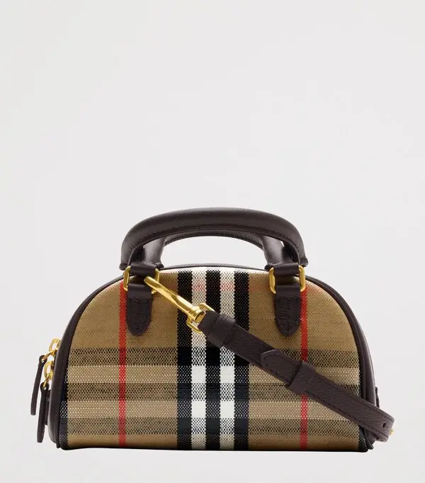 Burberry Mini Canvas Bowling Bag - Beige