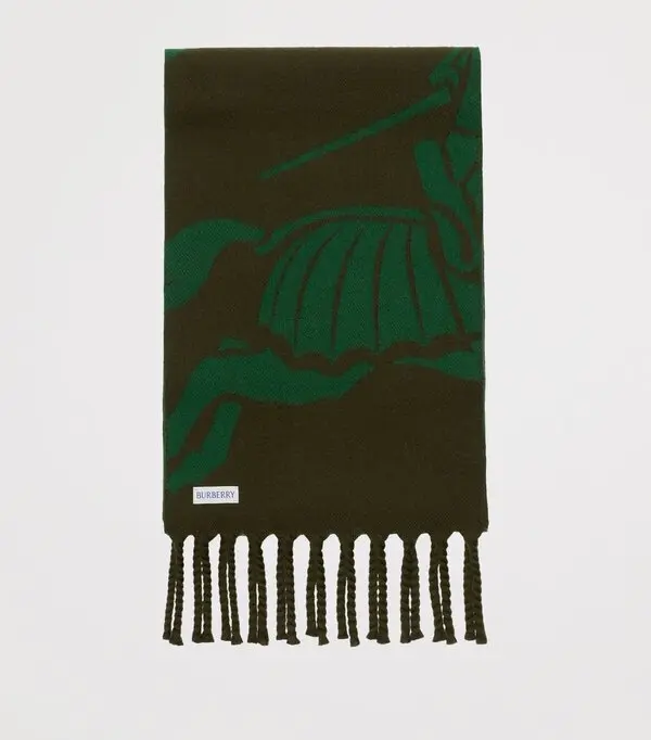 Burberry Wool Reversible Ekd Scarf - Green