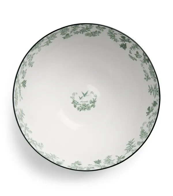 Harrods Fine Bone China Toile Bowl - Green