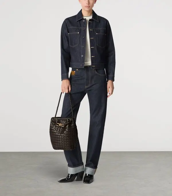 Bottega Veneta Small Leather Andiamo Bucket Bag - Grey