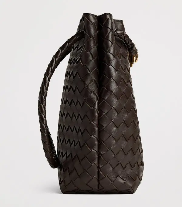 Bottega Veneta Small Leather Andiamo Bucket Bag - Grey