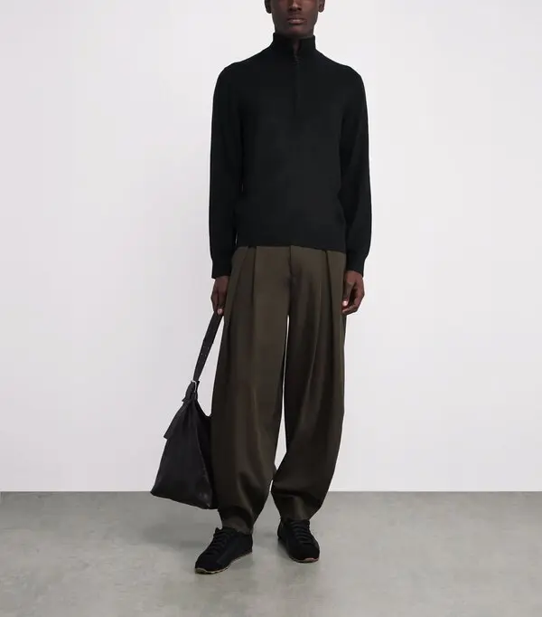 Vince Quarter-zip Cashmere Sweater - Black