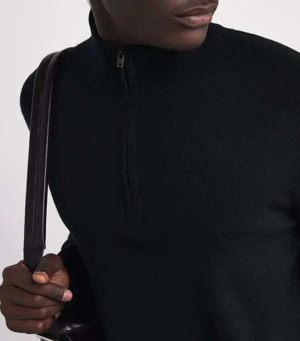 Vince Quarter-zip Cashmere Sweater - Black