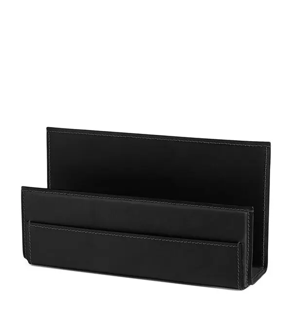 Ralph Lauren Leather Brennan Letter Rack - Black