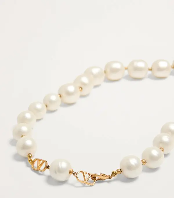 Valentino Garavani Coeur Royal Beaded Necklace - Ivory