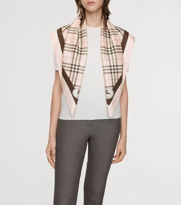 Burberry Silk Check Scarf - Pink