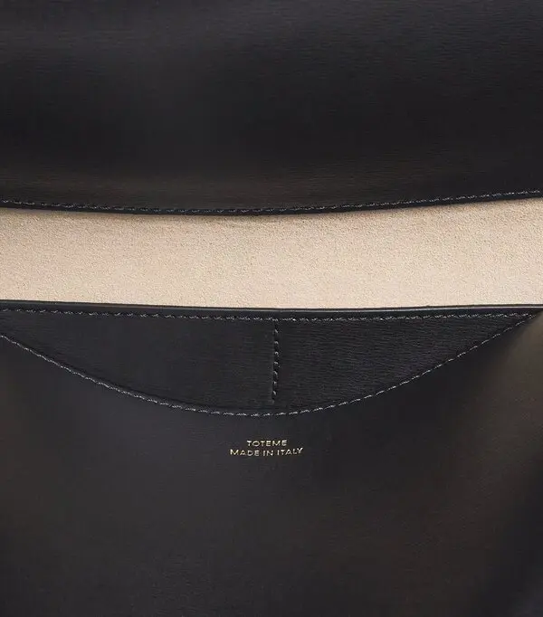 TOTEME Leather T-lock Top-handle Bag - Black