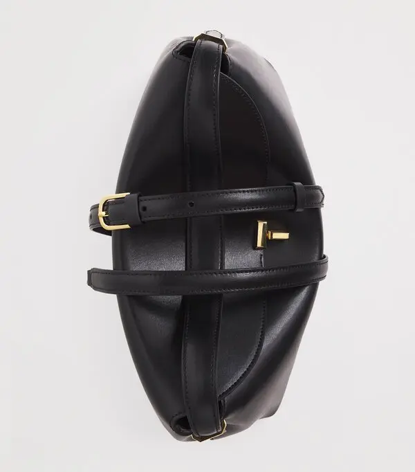 TOTEME Leather T-lock Top-handle Bag - Black