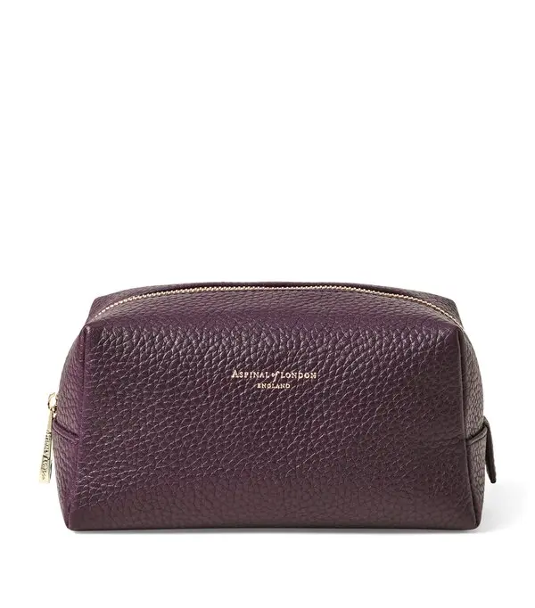 ASPINAL OF LONDON Leather Cosmetic Case - Purple